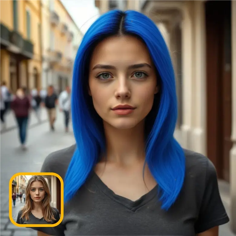 AI Blue Hair Filters | Try-on Looks Instantly | LightX