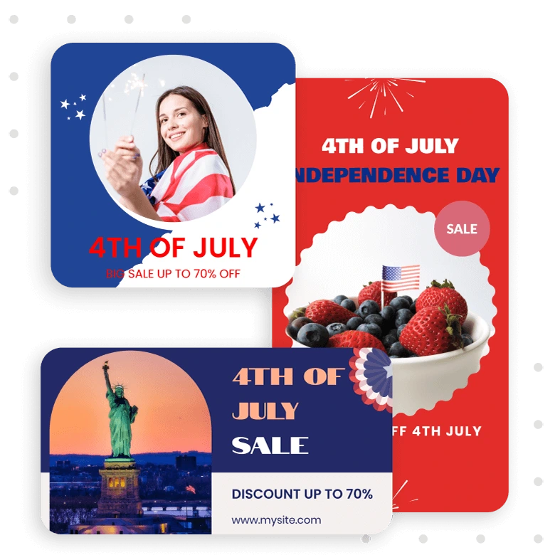 Free Fourth of July Independence Day Sale Ads Maker | LightX